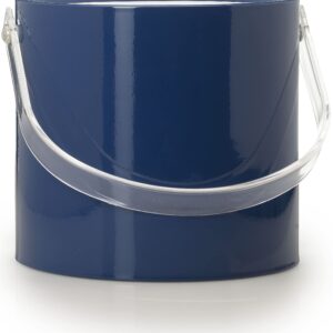 Mr. Ice Bucket By Stephanie Imports Hand Made In USA Blue Double Walled 3-Quart Insulated Ice Bucket With Clear Lucite Lid and Handle