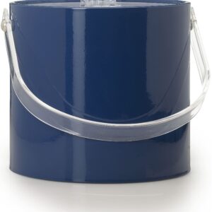 Mr. Ice Bucket By Stephanie Imports Hand Made In USA Blue Double Walled 3-Quart Insulated Ice Bucket With Clear Lucite Lid and Handle