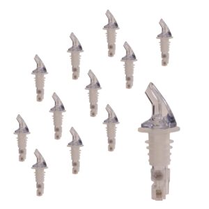 clear measured liquor bottle pourer 1 1/4 oz, without collar, barware (12 pc)