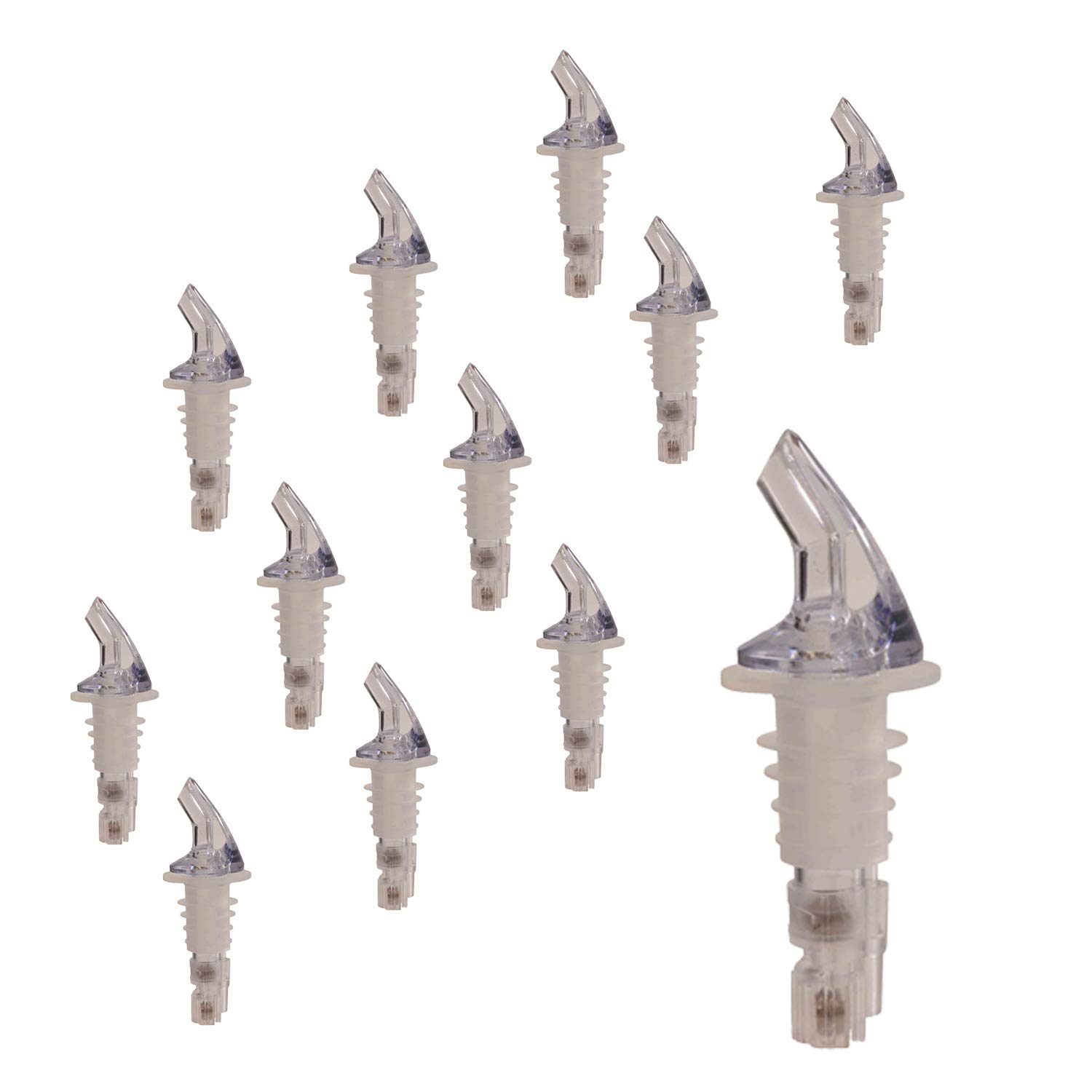 Clear Measured Liquor Bottle Pourer 1 1/4 OZ, Without Collar, Barware (12 PC)