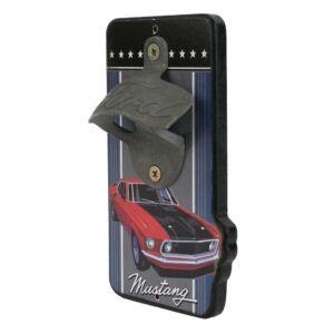 Ford Mustang Wall Bottle Opener - Vintage Ford Mustang Bottle Opener Made with Wood and Cast Metal - Great Gift Idea