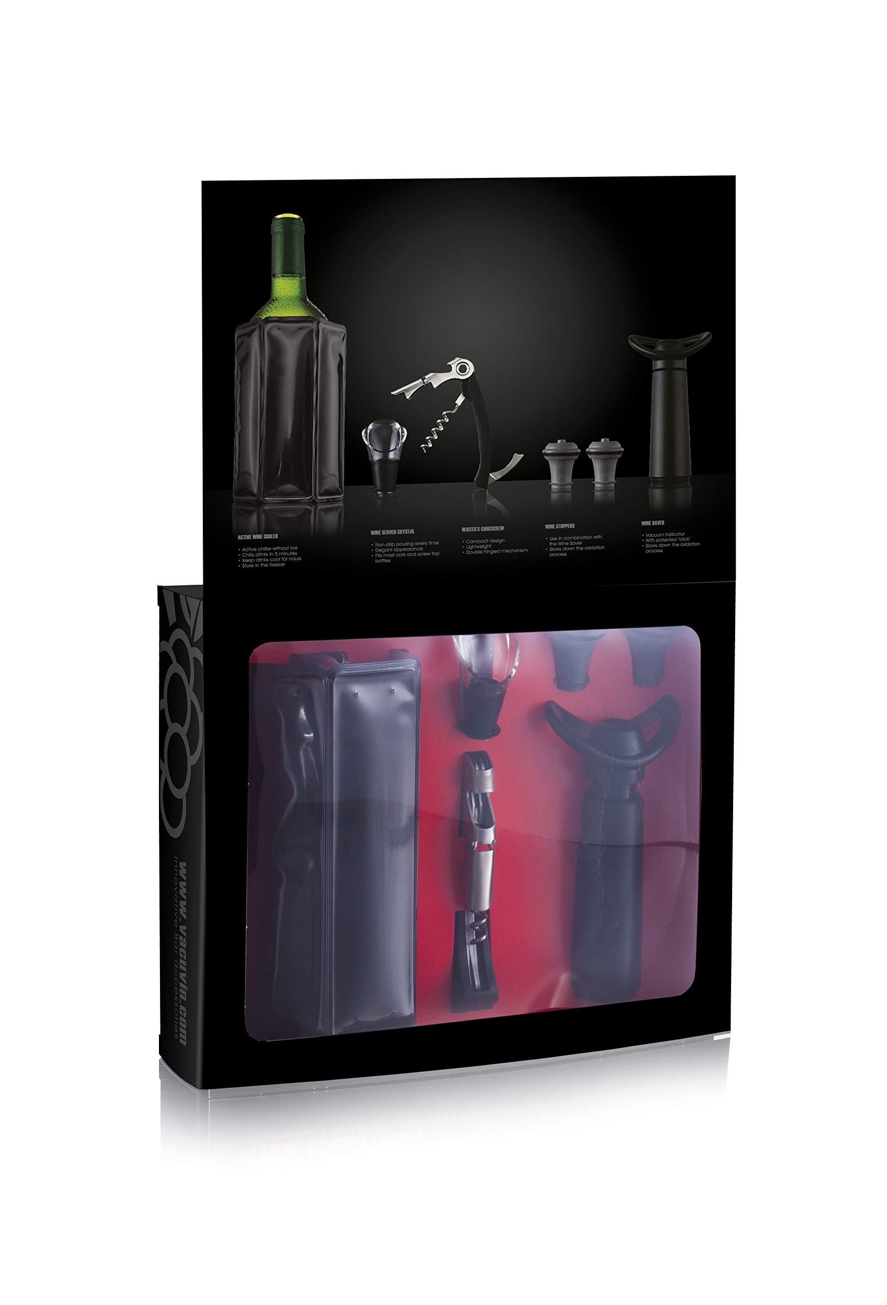 Vac-U-Vin Special Edition Wine Essentials Giftset, Standard, Black