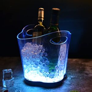 Ice Bucket Transparent Plastic Drink Bucket Large Capacity 4.5L Suitable for Party Bar Family Gathering