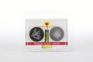 capabunga capau2d02 swirl (black) and line (gray) reusable silicone wine bottle cap