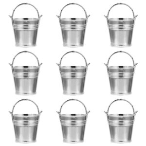 cabilock 10pcs snack bucket plastic buckets with handles small bucket food holder metal pail metal buckets for party mini favor buckets iron metal bucket candy jug vase delicate beer barrel