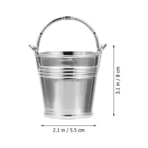 Cabilock 10pcs Snack Bucket Plastic Buckets with Handles Small Bucket Food Holder Metal Pail Metal Buckets for Party Mini Favor Buckets Iron Metal Bucket Candy Jug Vase Delicate Beer Barrel