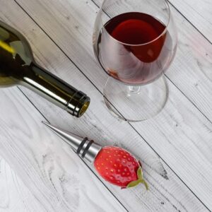 Metal Wine Bottle Stopper Strawberry Cork Wine Decoration Home Kitchen Decor