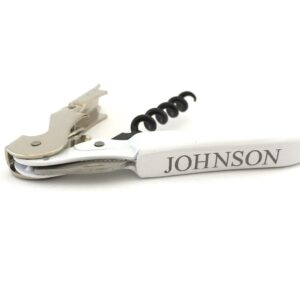 Personalized White Double Hinged Wine Opener Wedding Party Favor