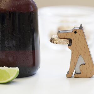 Kikkerland Fetch! Stainless Steel Dog Novelty Bottle Opener, Fun Kitchen Home Bar Accessory Gift