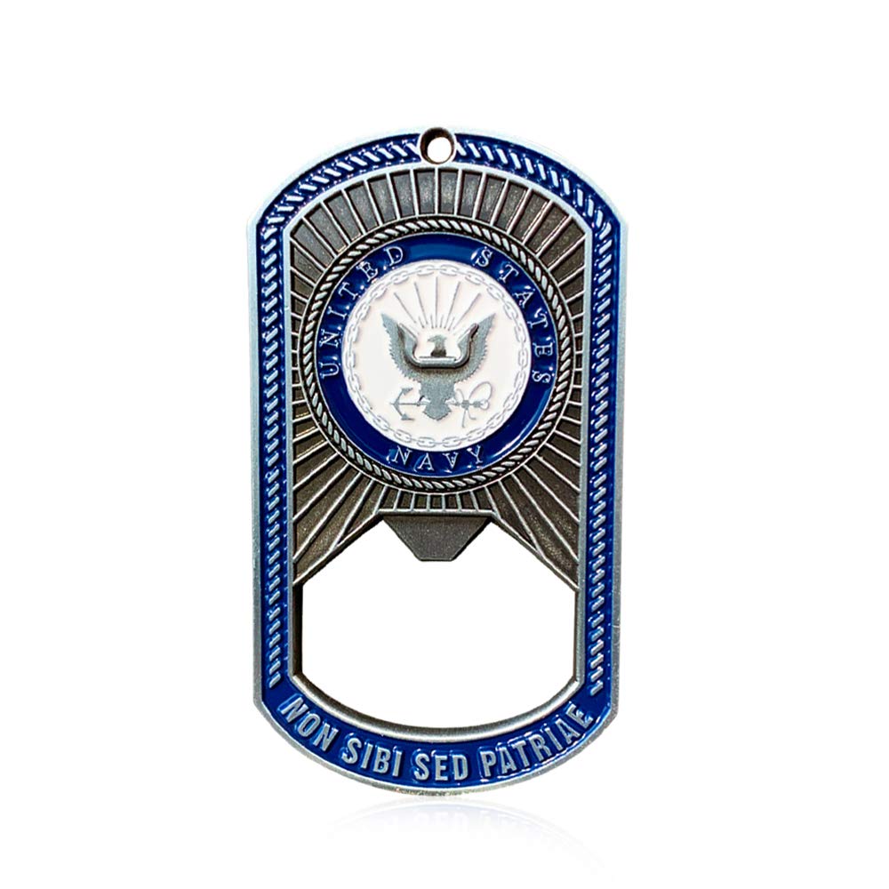 U.S. Navy (USN) Dog Tag Bottle Opener or Challenge Coin | Perfect Veteran & Military Gift | Old Dominion LLC