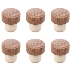 6 pcs wooden wine bottle stopper wood wine corks crafts replacement corks for wine beer bottle glass bottles diy craft