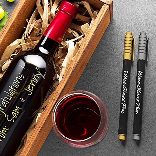 Generic 4 Wine Glass Markers Pen Gold Silver Erasable Washable Weddings Party Drink Name