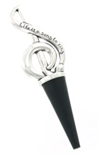 basic spirit treble clef pewter wine bottle stopper gift boxed