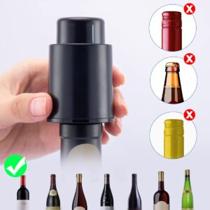 Wine Bottle Stopper, Vacuum Wine Bottle Stoppers, Reusable Wine Stoppers, Bottle Sealer Keeps Wine Fresh, 100% seal anti-leakage[2 PACK]…