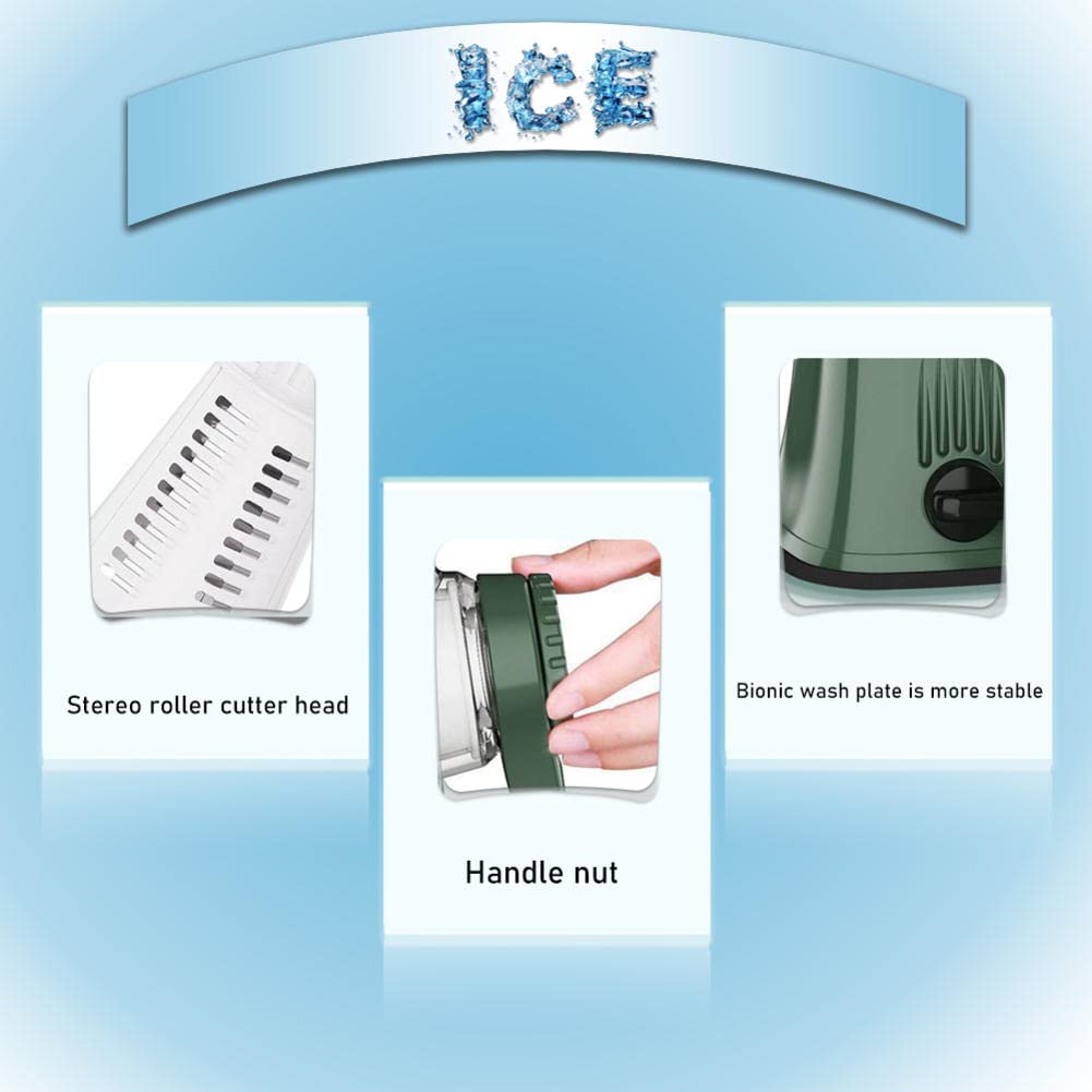 MYBAQ,Ice Crusher,Manual Ice Crusher,Manual Ice Shaver,Ice Shaver Machine for Home Use,Shaved Ice,8.97" L*4.72" W*10.83H,Suitable for Making Smoothie, Shaving Lemon Slice, Shaving Chocolate chip.