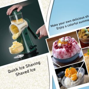 MYBAQ,Ice Crusher,Manual Ice Crusher,Manual Ice Shaver,Ice Shaver Machine for Home Use,Shaved Ice,8.97" L*4.72" W*10.83H,Suitable for Making Smoothie, Shaving Lemon Slice, Shaving Chocolate chip.