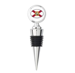 florida state flag oval metal steel bottle stopper winestopper