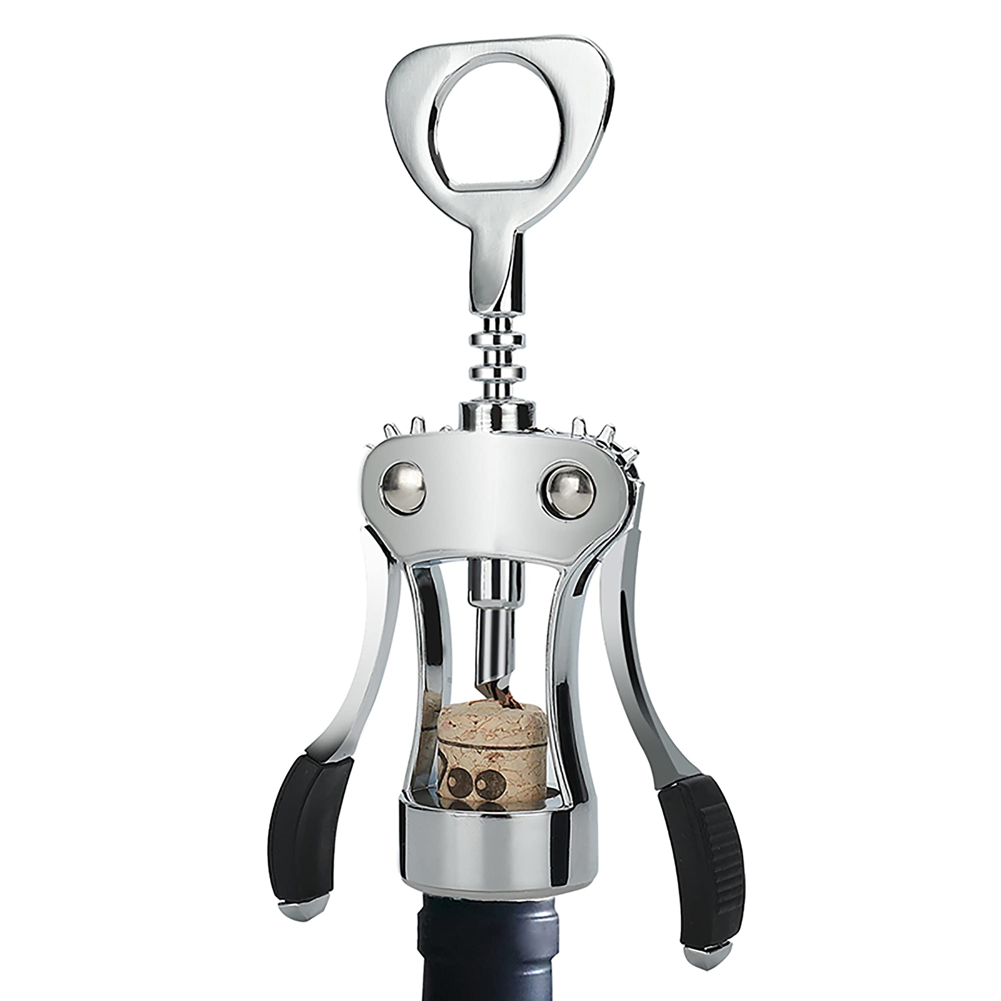 New Upgraded 2021: Classic Wing Corkscrew Wine Opener / Premium, Multi-functional, Restaurant Professional Waiter and Bartenders Best Wine Bottle opener. The Wing Corkscrew Double Hinged Wine Opener