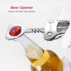 New Upgraded 2021: Classic Wing Corkscrew Wine Opener / Premium, Multi-functional, Restaurant Professional Waiter and Bartenders Best Wine Bottle opener. The Wing Corkscrew Double Hinged Wine Opener