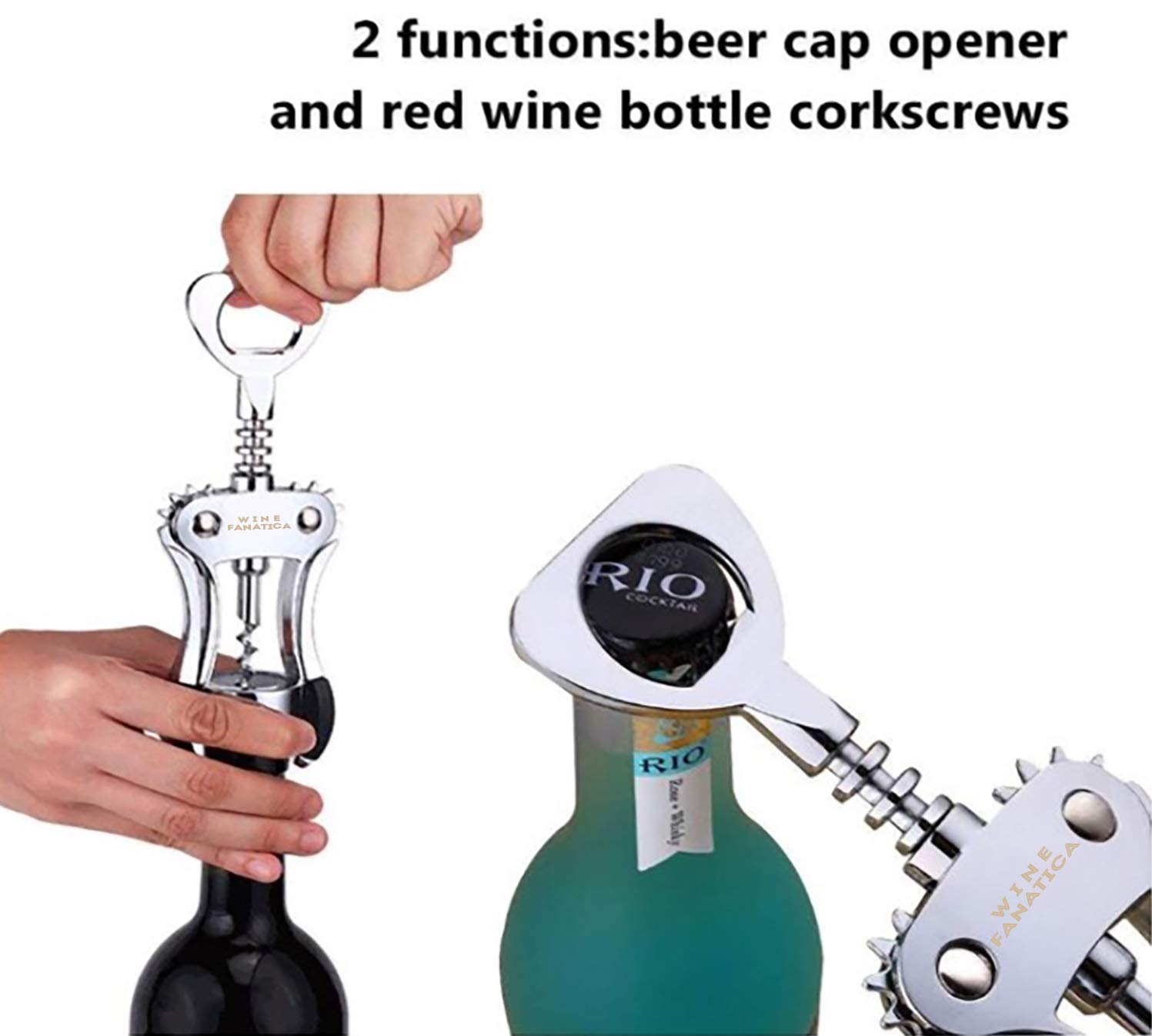 New Upgraded 2021: Classic Wing Corkscrew Wine Opener / Premium, Multi-functional, Restaurant Professional Waiter and Bartenders Best Wine Bottle opener. The Wing Corkscrew Double Hinged Wine Opener