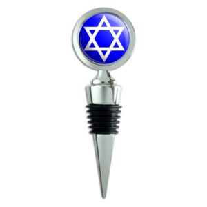 star of david shield jewish wine bottle stopper