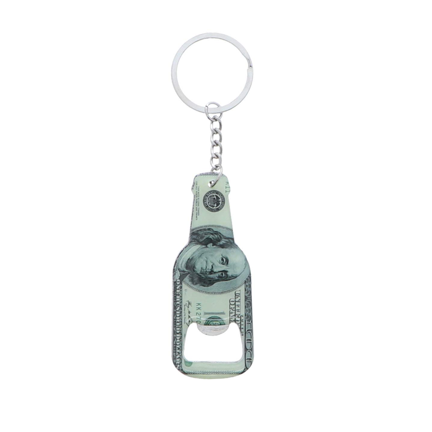 SandT Collection 100 Dollar Beer Bottle Opener Keychain