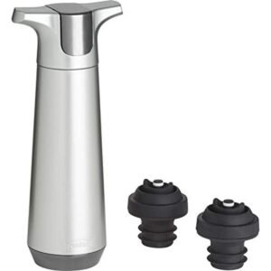 trudeau origin w/2 stoppers wine pump, 5.5", gray