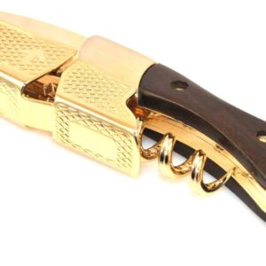 Gold & Black Corkscrew Wood Handle Professional Double Hinge Waiters Wine Key