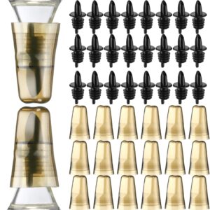 30 pcs universal liquor pourer cover translucent bottle toppers for liquor bottle covers 30 pcs free flow pourers black bottle pourers for alcohol plastic spouts for kitchen bar wine tools supplies