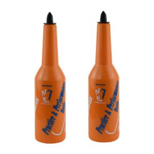 2x flair bartender bartending practice bar pub bottle wine shaker - orange