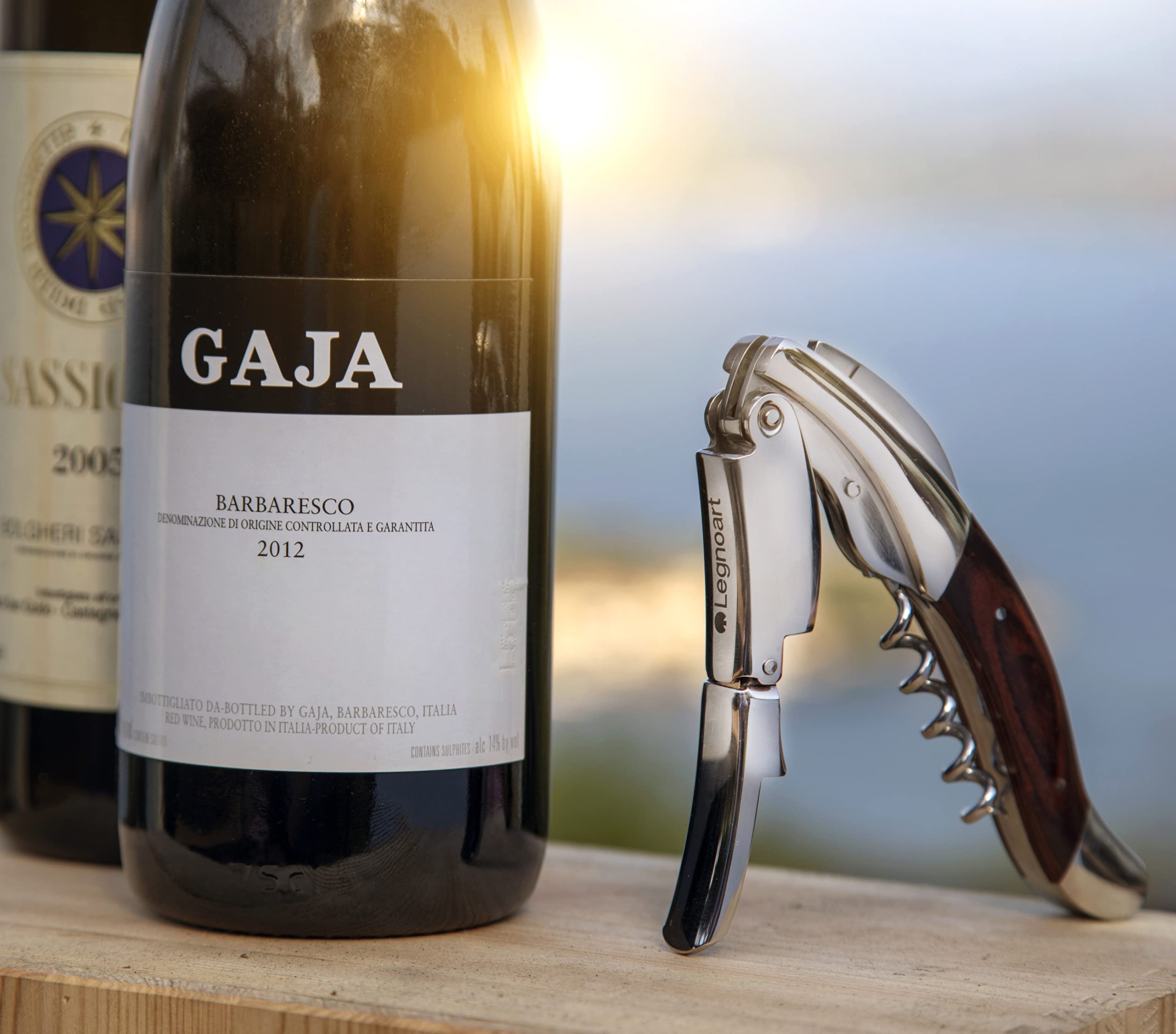 Legnoart Amarone Stainless Steel Sommelier Corkscrew with Dark Pakkawood Handle