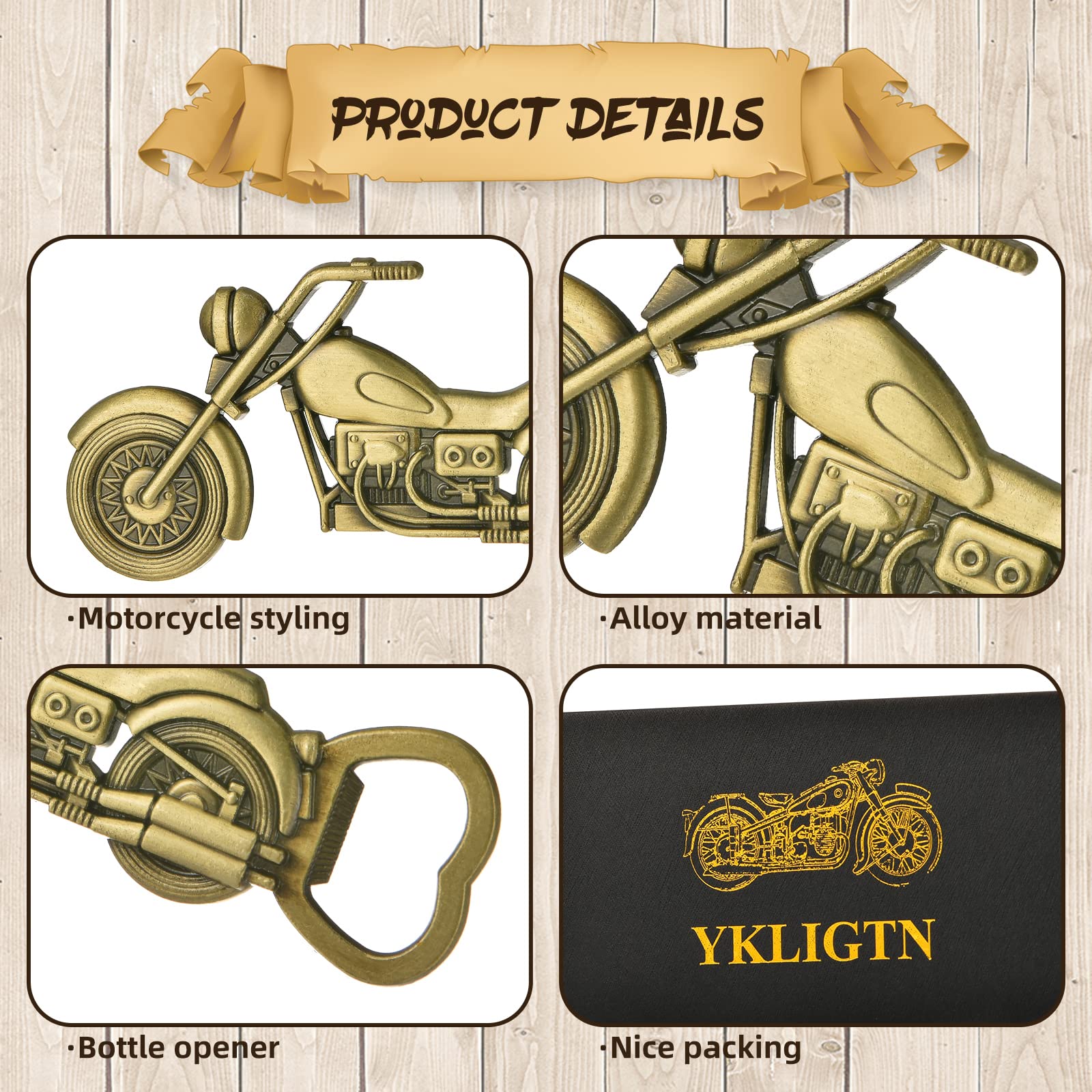 YKLIGTN Chrisrmas Gifts Motorcycle Bottle Opener Gifts for Men Fathers Day Valentine's Day or Christmas for Dad/Husband/Boyfriend (1)