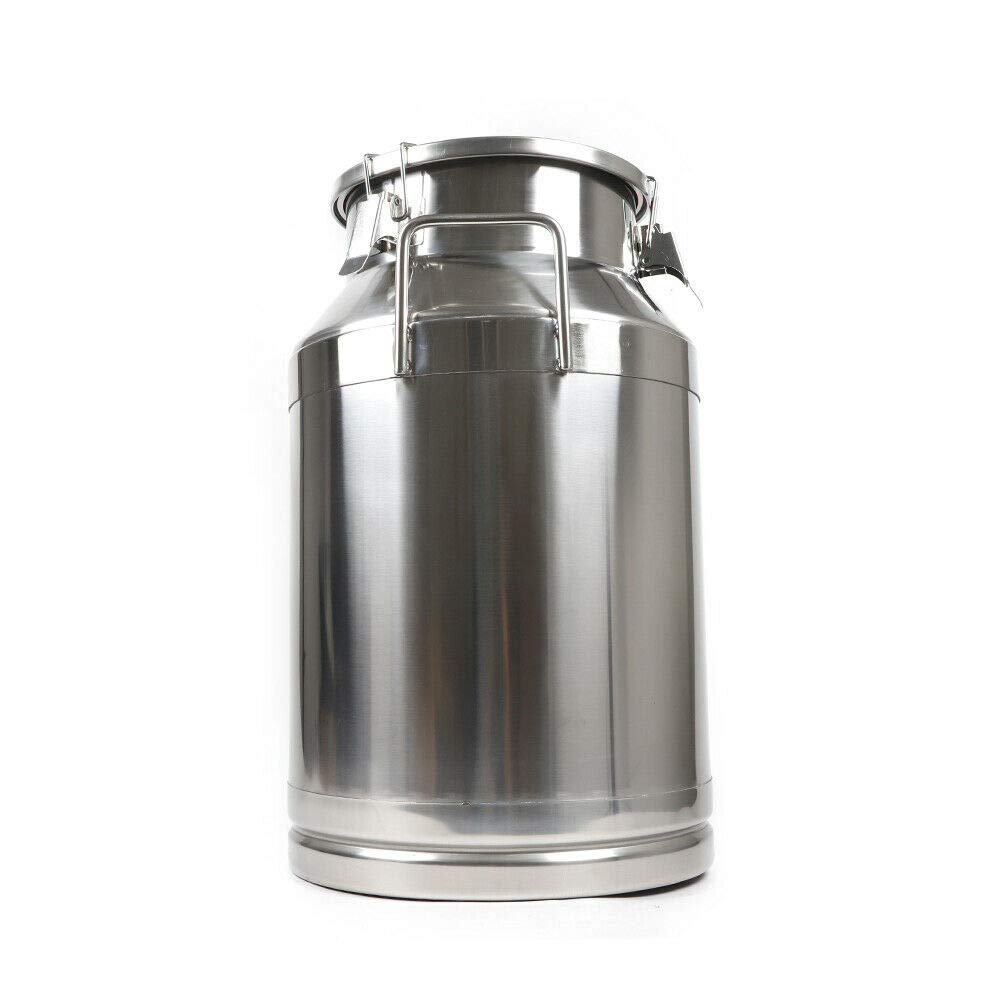 BoTaiDaHong 40L/10Gallon Stainless Steel Milk Can Wine Pail Water Bucket Oil Barrel Tea 340mm dia Milk Can Canister Dairy Pot Bucket Liquid Storage Barrel