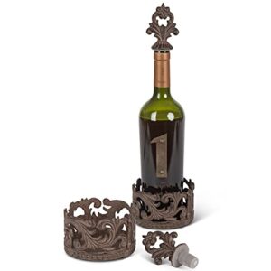 GG Collection Acanthus Wine Bottle Holder and Stopper