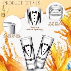 Didaey 12 Pcs Groomsmen Shot Glasses and Beer Bottle Opener Set Include 6 Best Man Groomsmen Shot Glasses and 6 Bottle Opener Bulk Groomsmen Gifts Groomsman Proposal Gifts for Wedding Favor (Simple)