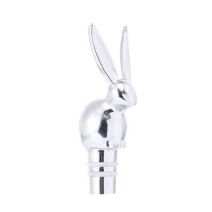 cabilock bunny wine stopper zinc alloy beverage wine bottle stoppers bunny rabbit heads airtight seal bottle plug for wedding easter party rabbit head bottle stopper