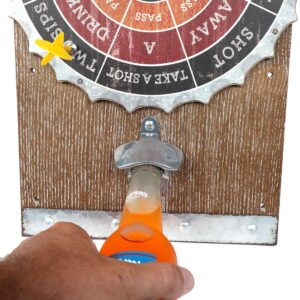 Lily’s Home Magnetic Dart Board Drinking Game with Wall Mount Beer Bottle Opener