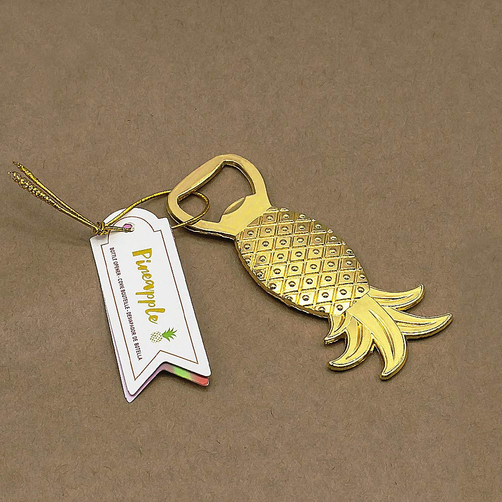 Gold Pineapple Bottle Opener for Wedding Party Favor Set of 20