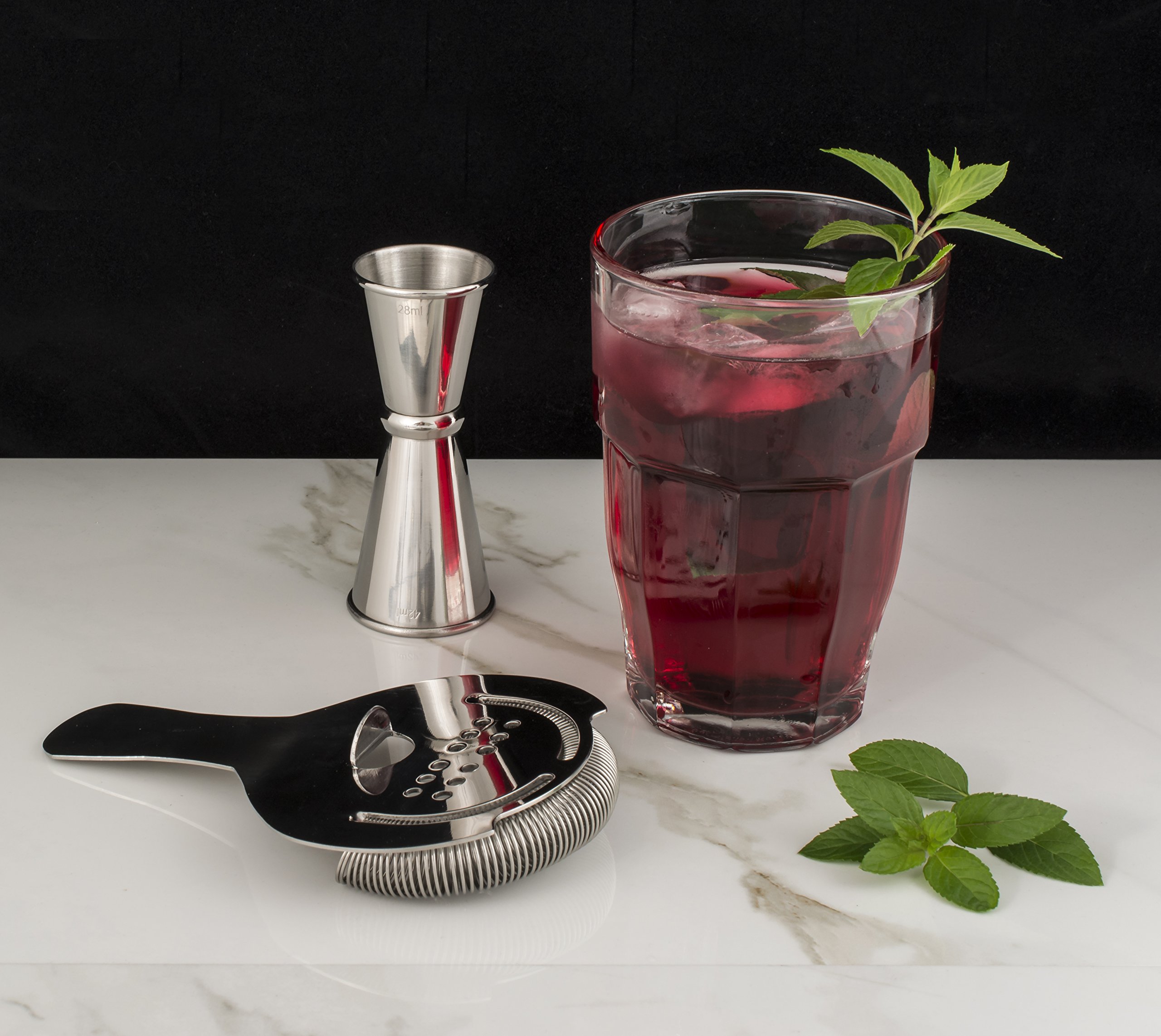 HIC Kitchen Cocktail Hawthorne Strainer, 6 Inch x 3.75 Inch, 18/8 Stainless Steel