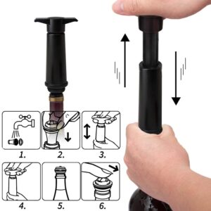 Wine Saver - 7 in 1 Wine Stopper Kit Set Opener and Pourer - Includes Wine Vacuum Stoppers, Wine Pump, Pour, and Cork Opener - Wine Lover Gift for Adult, Men, Women, Celebration, Anniversary, Birthday