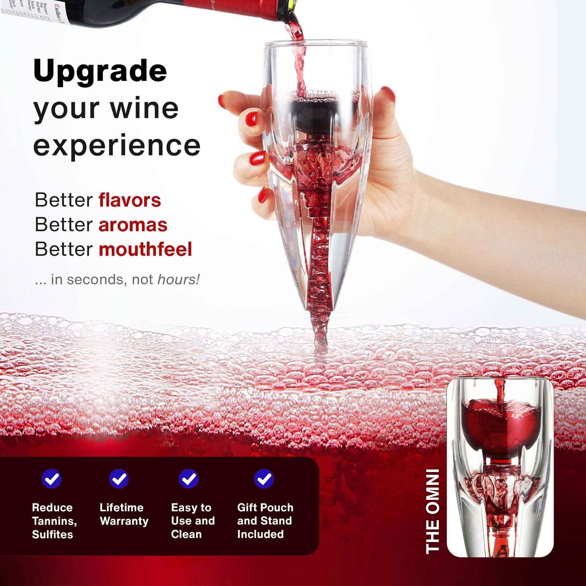 Wine Aerator Pourer and Omni Wine Aerator Bundle by Vintorio