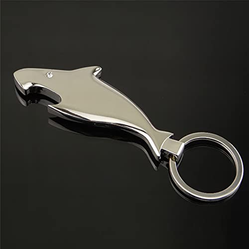 ARFUKA Bottle Opener Keychain Portable Metal Beer Bottle Opener Keyring Shark Shaped Novelty Soada Drinks Bottle Opener Key Chain Christmas Birthday Gift for Men and Women