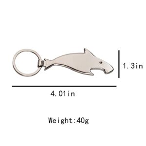 ARFUKA Bottle Opener Keychain Portable Metal Beer Bottle Opener Keyring Shark Shaped Novelty Soada Drinks Bottle Opener Key Chain Christmas Birthday Gift for Men and Women