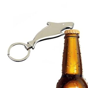 ARFUKA Bottle Opener Keychain Portable Metal Beer Bottle Opener Keyring Shark Shaped Novelty Soada Drinks Bottle Opener Key Chain Christmas Birthday Gift for Men and Women