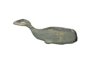 hampton nautical cast iron whale bottle opener, 7", rustic bronze