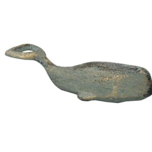 Hampton Nautical Cast Iron Whale Bottle Opener, 7", Rustic Bronze