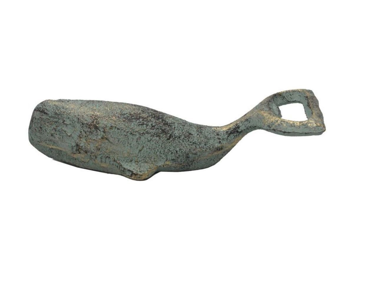 Hampton Nautical Cast Iron Whale Bottle Opener, 7", Rustic Bronze