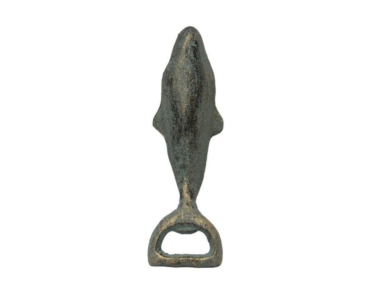 Hampton Nautical Cast Iron Whale Bottle Opener, 7", Rustic Bronze