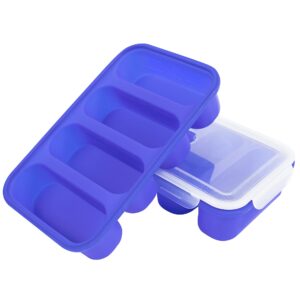 yoove soup freezer containers - (pack of 2) | silicone soup freezer molds for soup cubes | 1 cup silicone freezer molds | ideal for single serve portions, baby food, meal prep, frozen soup & broth