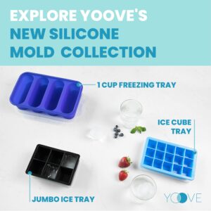 Yoove Soup Freezer Containers - (Pack of 2) | Silicone Soup Freezer Molds for Soup Cubes | 1 Cup Silicone Freezer Molds | Ideal for Single Serve Portions, Baby Food, Meal Prep, Frozen Soup & Broth